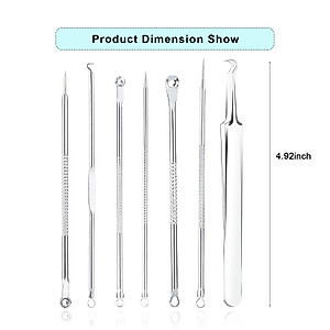 7PCS Blackhead Remover, Blackheads Extraction Removal Tool, Blemish Acne Pimple Extractor, Stainless Steel Removing Kit, Nose Face Clean Tools by OMDEAL
