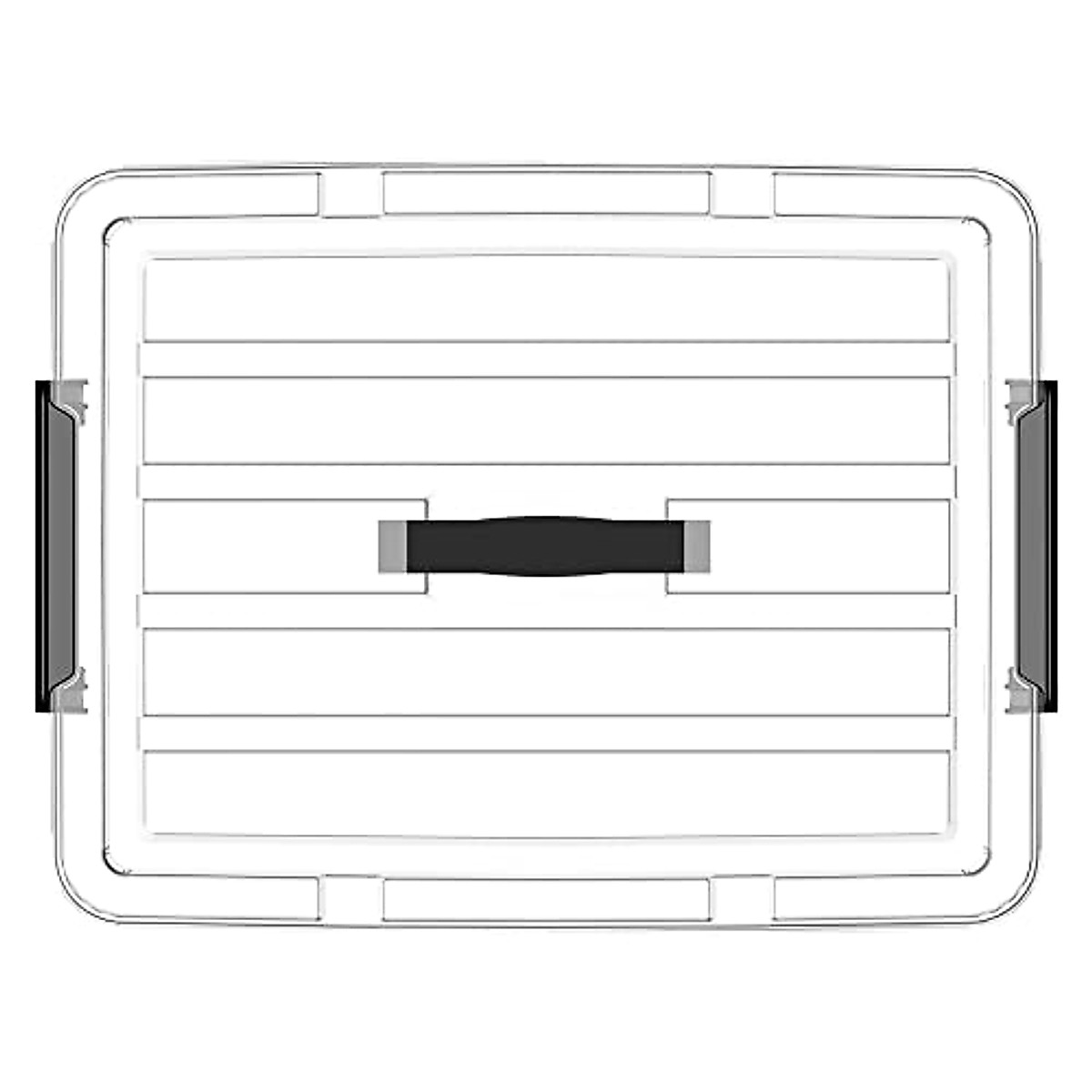 Cetomo 15L*3 Plastic Storage box Tote Organizing Container with Durable Lid and Secure Latching Buckles, Stackable and Nestable, 3Pack, clear with Black Buckle