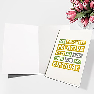 Humorous Birthday Card for Cousin Nephew Niece, Funny Happy Birthday Card, Bday Greeting Card for Uncle Aunt Sister Brother, Favorite Relative