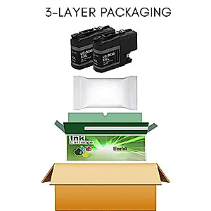 Limeink Compatible Ink Cartridges Replacement for Brother LC3033 XXL (2 Black) High Yield for Brother MFC-J995DW XL MFC-J805DW MFC-J815DW Printer BK MFC LC