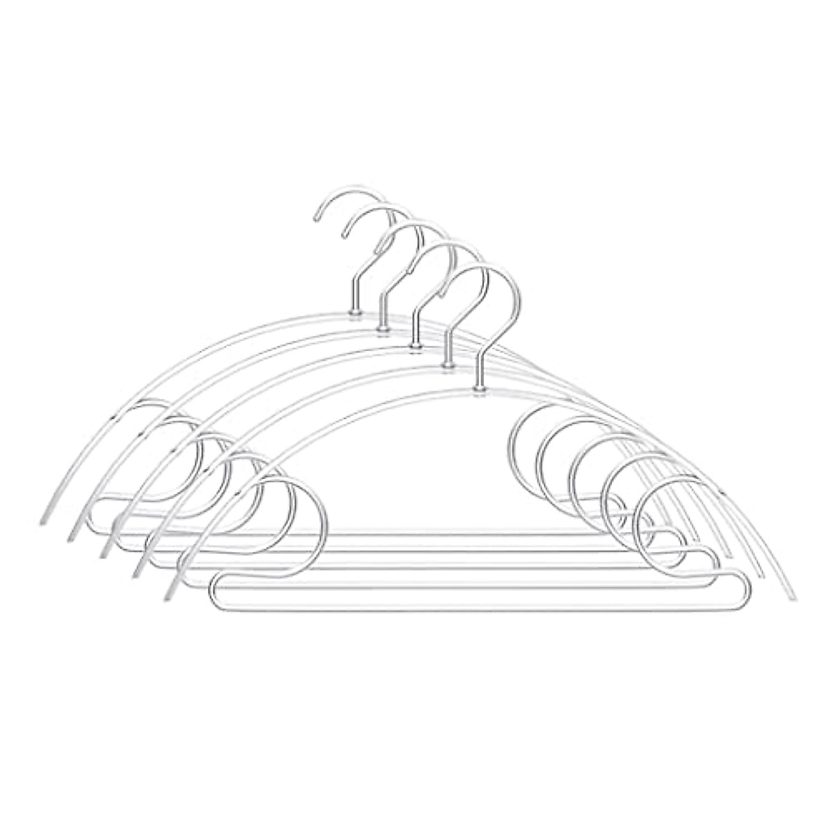 WODMB 5pcs No Shoulder Clothes Hanger Aluminum Alloy Clothing Space Saving Storage Rack Coat Pants Drying Rack (Color : White-Fruit peach5)