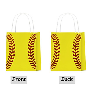 18 Pcs Softball Party Favors Gift Bags - Softball Goodie Bags Favors for Kids Adult Team - Softball Theme Birthday Party decoration bags - Supplies Paper Bag with Handle - Softball Paper Bags.
