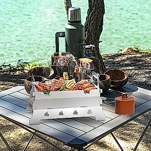 Onlyfire Portable Propane Gas Grill, Stainless Steel Camping Grill Detachable Tabletop BBQ Grill with Handles and Hose for Outdoor Cooking, Camping and Garden