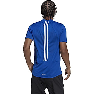 adidas Men's AEROREADY High Intensity Back 3-Stripes Training Tee, Team Royal Blue/White, Large