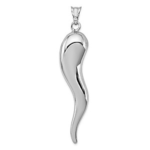 Auriga Fine Jewelry Sterling Silver Rhodium-plated Italian Horn Pendant Gift for Women
