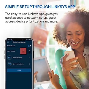Linksys Max-Stream WiFi 5 Router, Dual-Band, 1,000 Sq. ft Coverage, with Parent Control, Up to 10+ Devices, Speeds up to (AC1200) 1.2Gbps - EA6350-4B