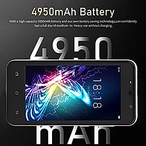 Unlocked Cell Phone, 4.5in White Mobile Phone for Smart Phone 4GB RAM 32GB ROM Dual SIM Phone, MTK6889 Deca Core, 5MP 13MP Camera, 4950mAh Battery