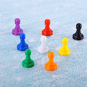 128 Pieces 1 Inch Multicolor Plastic Pawns Chess Pieces Game for Board Games, Tabletop Markers, Arts and Crafts