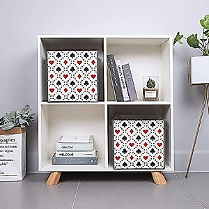 Poker Pattern Collapsible Storage Bins Basics Folding Fabric Storage Cubes Organizer Boxes with Handles