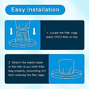 Ximoon VRC2 Cloth Filter Replacements Vacmaster Wet/Dry Vacuums (1.5 to 3.2 gallon) for Armor All AA155 AA255 AA255W AA256 VOM205P 0901-6 Pack
