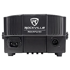 (2) Rockville RockPAR50 LED RGB Compact Par Can DJ/Club DMX Wash Light+Dual Bracket