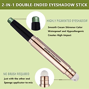 TWLBXMG Bright Green Eyeshadow Stick Cream Smooth Shimmer Eyeshadow Pencil Eyeliner Hypoallergenic Dark Light Matte Crayon Palette Waterproof Long Lasting Eye Shadow Highlighter Stick