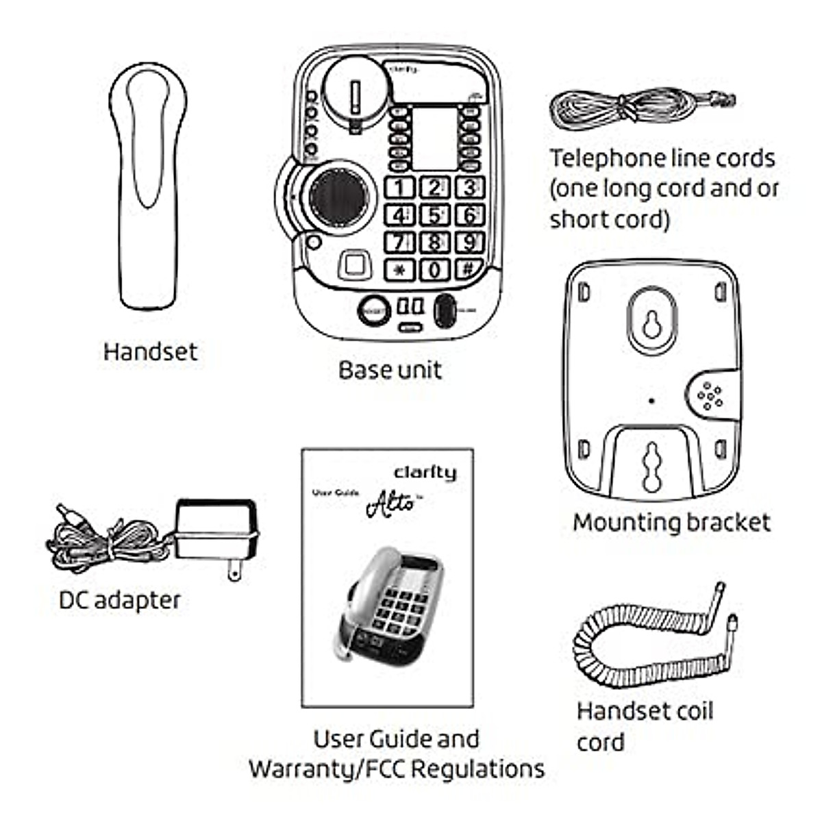 Clarity 54005.001 Alto Severe Hearing Loss Amplified Corded Phone