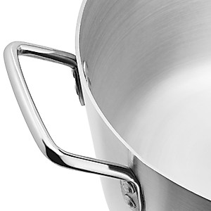 GRIDMANN 10-Quart Tapered Aluminum Sauce Pan with Silicone Handle, NSF Listed Heavy Duty Professional Cookware