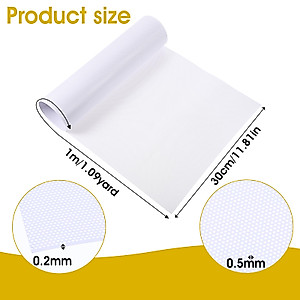 Fursuit Eye Mesh Waterproof Plastic Mesh Canvas Sheet 0.2mm Thick White Printable PVC Mesh for Mask Eyes Furries Cosplay Props Sculpting Fursuits Decor Craft Making 30cmx1m Hole 0.5mm