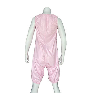 Haian PVC AB Unisex Snap Through Crotch Romper (3X-Large, Baby Pink)