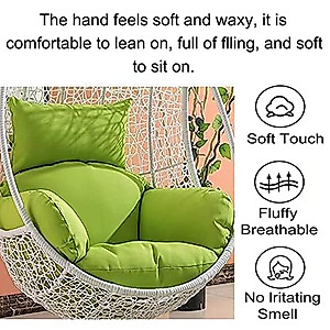 MHUQIA Hanging Basket Chair Cushions, Hanging Egg Chair Cushion Replacement, Indoor, Hanging Hammock Chair Cushion, Thick Nest Back Pillow Patio Garden Swing Chair Cushion Seat Pads (E)