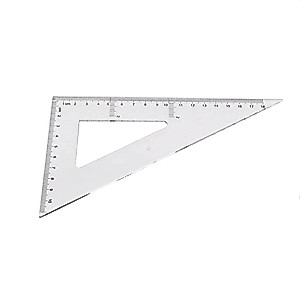 Pack of 2 Transparent Triangle Plastic Ruler Scale Set Square:30/60 Degree & 45/90 Degree Angle ...