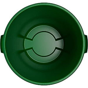 Carlisle FoodService Products Bronco Round Waste Bin Trash Container 32 Gallon - Green - Pack of 1