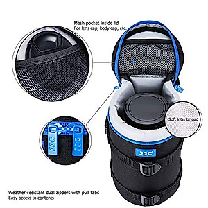 JJC Deluxe Lens Case Pouch for Canon EF 100-400mm f4.5-5.6L is USM/EF 70-200mm f2.8L is II USM,Nikon AF-S Nikkor 70-200mm f2.8/AF-S Nikkor 80-200mm f/2.8G and Other Lenses Below 4.33" x 8.85"(D x L)