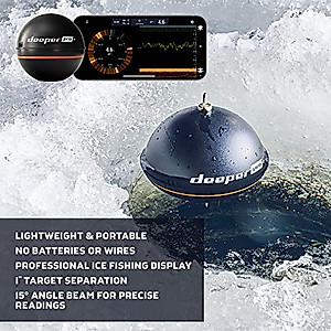 Deeper PRO+ Smart Sonar Castable and Portable WiFi Fish Finder with Gps for Kayaks and Boats on Shore Ice Fishing Fish Finder
