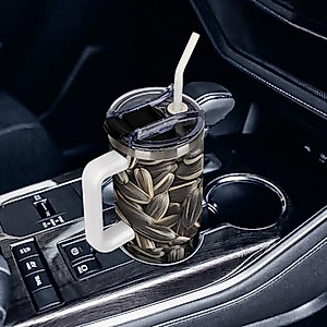 Sunflower Food Insulated Tumblers with Handle Stainless Steel Coffee Mug Funny Travel Cup with Lid Straw 40oz