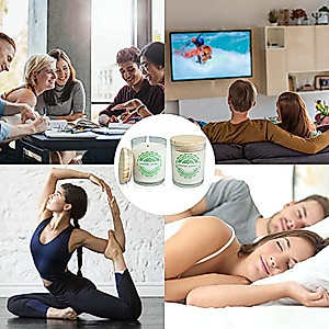 OSHINE Scented Soy Candle 2 Packs, Vanilla Aroma, Total 10.6 OZ Burn 80 Hrs, 8% Natural Essential Oils Glass Candles,100% Natural Soy Wax Gift Set for Women Bathing Yoga Birthday Christmas(Vanilla)