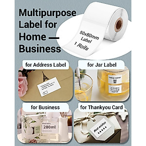 Multi-Purpose Square Self-Adhesive Label for Phomemo M110/M221/M220/M120/M200 Label Printer,1.97"x3.15"(50x80mm),100 Labels/Roll, Black on White
