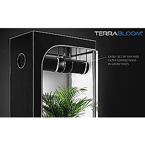 TerraBloom Flexible 6 Inch Ducting - Black 25 Feet Flex Aluminum Duct with 2 Clamps – 4 Layer HVAC Ventilation Air Hose - Great for Grow Tents, Dryer Rooms, House Vent Register Lines