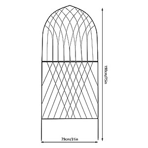 2 Pack Large Garden Trellis for Climbing Plants and Vines, for Ivy, Roses, Cucumbers 75 inches Plants Support Tall Wall Rustproof Black Steel Metal Trellis