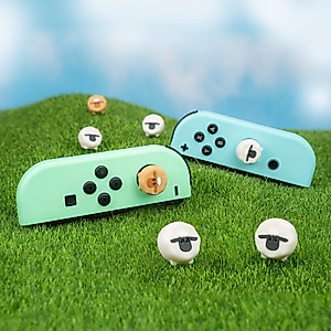 GeekShare Cute Lamb Thumb Grip Caps, Soft Silicone Joystick Cover Compatible with Switch/OLED/Switch Lite,4PCS