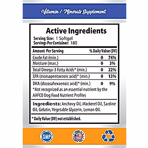 Dog Joint Health Supplements - Omega 3 - for Dogs and Cats - Health and Wellness - Doggie Omega 3-2 Bottle (360 Softgels)