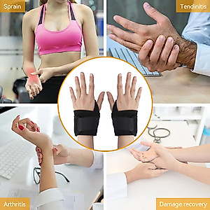 Wrist Brace, Adjustable Wrist Support Brace for Men & Women, Wrist Protective Wrap Support for Fitness, Sports, Tendonitis Pain Relief, Sprain, Arthritis, Injury Recovery(Black)