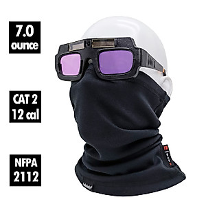 Fullsheild FR Face Mask 12CAL Flame Resistant Full Cover Neck Gaiter Snood for Tactical Motorcycling Welding Hunting Army Military Working Black One Size