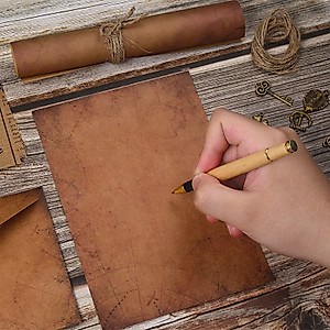 Vintage Stationary Paper and Envelopes Set, Writing Stationery Paper Letter and Envelopes Includes Sheets Antique Letter Papers, Kraft Envelopes, Retro Accessories, Rope (60 Pieces)