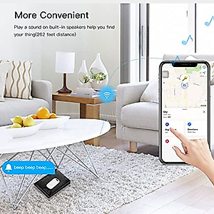 Key Finder Locator with Sound Bluetooth Tracker with Keys Chain and Key Locator for Keys Bags Wallets Pet and More Anti-Lost Device Compatible with Apple Find My Keys App (4 Pack, Black)
