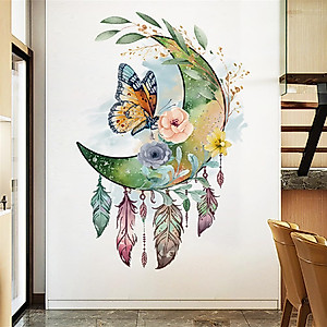 KeLay Fs Dream Catcher Wall Decals Stickers,Dream Catcher Feathers Wall Stickers for Bedroom Kids Girls Room Nursery Living Room Home Decoration (Dream Catcher-2)