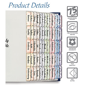 Bible Tabs, Old and New Testament, by Better Office Products, 75 Laminated Bible Index Tabs (66 Book Names + 9 Blanks), Christian Bible Journaling Adhesive Tabs (Harmonious Themed Backgrounds)