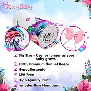 GROWY BABY Milestone Blanket for Baby Girl Gifts - Nursery Decor Baby Monthly Milestone Blanket Girl - Newborn Baby Shower Flannel Fleece Girl Milestone Blanket - 60"x40"