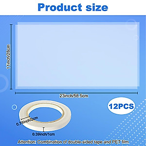 12 Pack Abrasive Blasting Cabinet Lens Cover - Clear Polyester Film Sandblast Cabinet Inner Len Protector Adhesive Standard Sand Blast Film for Abrasive Window Blasting Cabinet Replacement 23'' x 11''