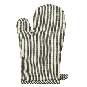 Cotton Oven Mitts and Pot Holders Set, Kitchen Quilted Oven Gloves, Hot Pan Mat Pads Set for Cooking Grilling Barbeque Baking Heat Resistant Set of 3 (3, Grey Stripes)