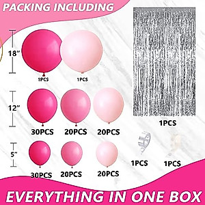 Hot Pink Princess Balloons Balloon Garland Arch Kit Birthday Party Supplies Decorations, Hot Pink Balloon Garland Arch Kit, Pink Balloons Decorations for Birthday Party
