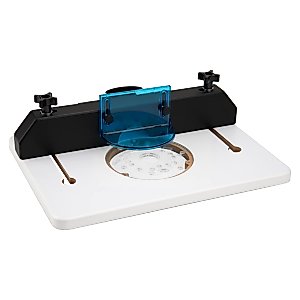 POWERTEC Trim Router Table & Router Base Plate w/Predrilled Holes, Adjustable Fence for Wood Router Fits Trim Router, Bosch, Porter Cable, Ryobi, DeWalt, Makita (71392)