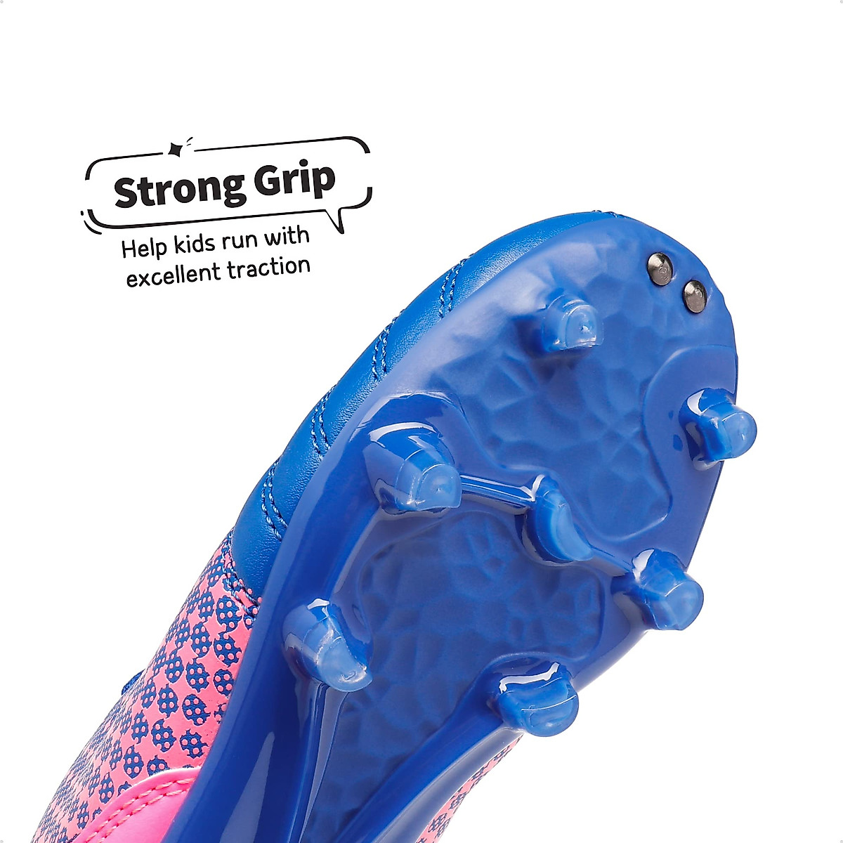 DREAM PAIRS Boys Girls Outdoor Sport Football Shoes Soccer Cleats for Little/Big Kid,Size 2 Little Kid,Royal/Blue/Fuchsia,SUPERFLIGHT-1K