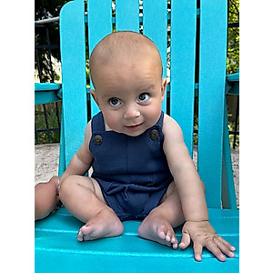 Mud Pie Baby Boy Denim Overalls, Blue, 3-6 Months