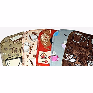 2 Ply 8x8 5 Pack Printed Flannel Washable- Coffee Break