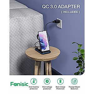 Wireless Charging Station for Samsung Galaxy Phone/Watch/Buds, 3 in 1 Foldable Charging Stand for Samsung S23 Ultra/S22/S21/S20/Note20/10/Galaxy Watch5/4/3/Classic/Active Buds+/Live with 18W Adapter