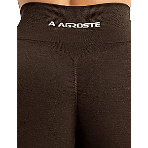 A AGROSTE Women 3.6" Intensify Workout Shorts with Pockets Seamless Scrunch Butt Lifting Gym Shorts High Waist Yoga Shorts