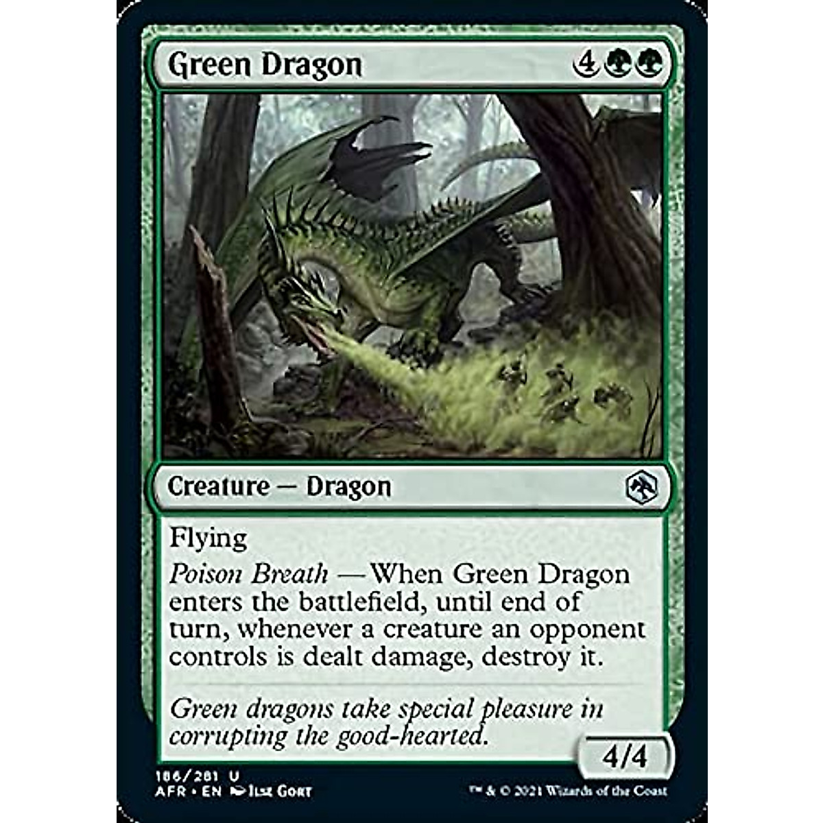 Magic: the Gathering - Green Dragon (186) - Foil - Adventures in The Forgotten Realms