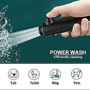 FYY Handheld Shower Head, 5-Spray Settings High Pressure Shower Head, Powerful Rainfall Showerhead with Anti-clog Nozzles Universal Fit Standard, Black